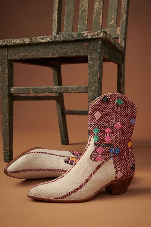 Diamond Embroidered Western Boots | Anthropologie