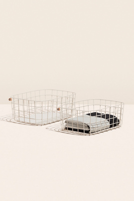 Open Spaces Large Wire Baskets - Set of 2 | Anthropologie