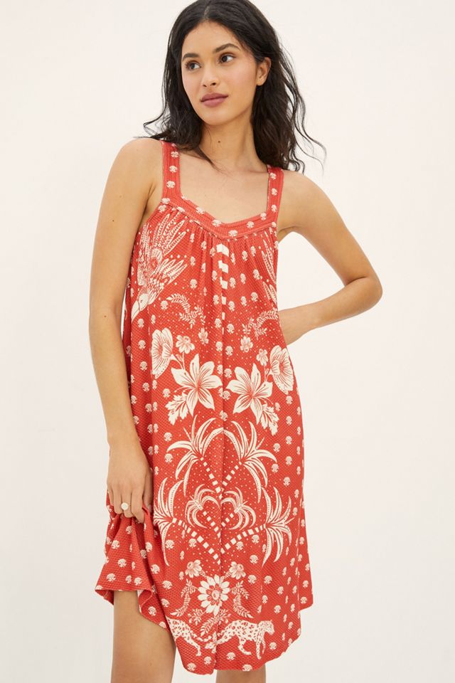 Farm Rio Palm Tree Printed Mini Dress | Anthropologie
