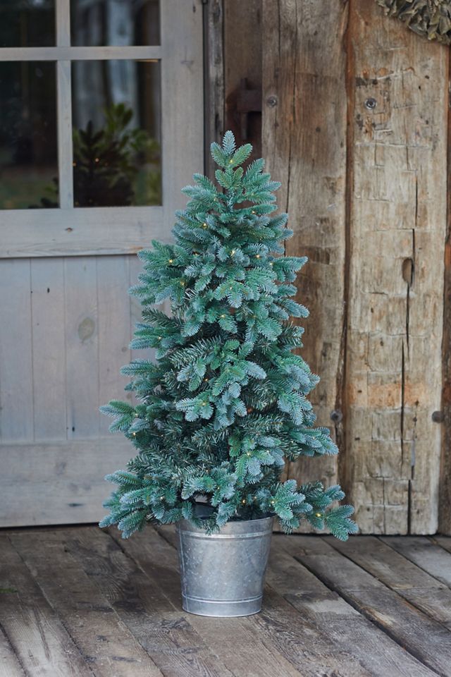 Faux Pre-lit LED Trondheim Potted Tabletop Tree | Anthropologie