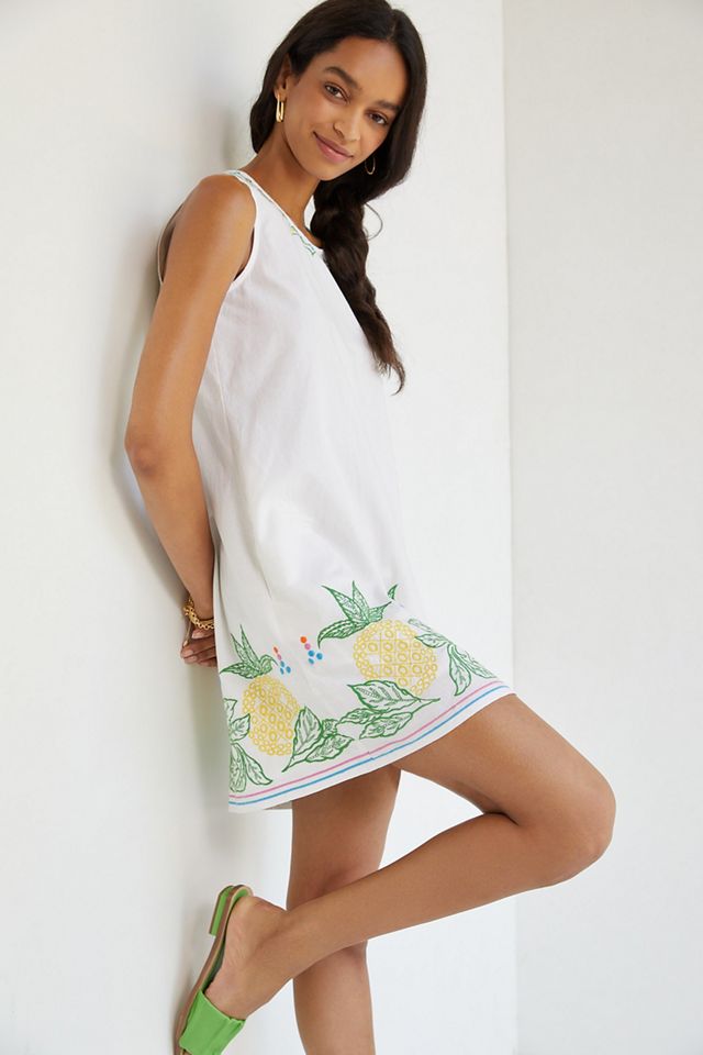Roller Rabbit Embroidered Cover-Up Mini Dress | Anthropologie