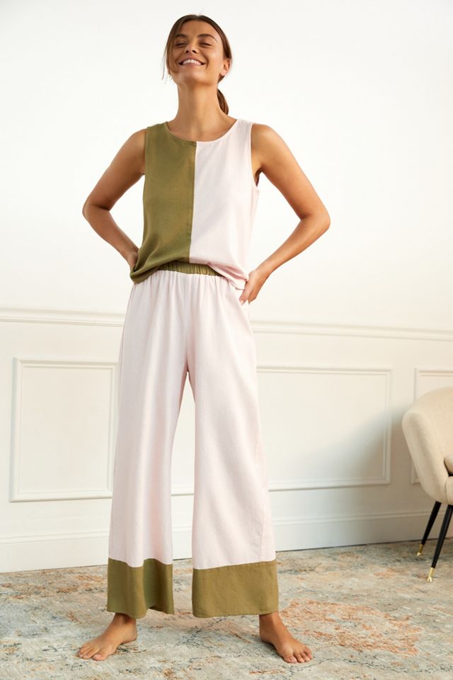 Colorblocked Wide-Leg Lounge Set | Anthropologie