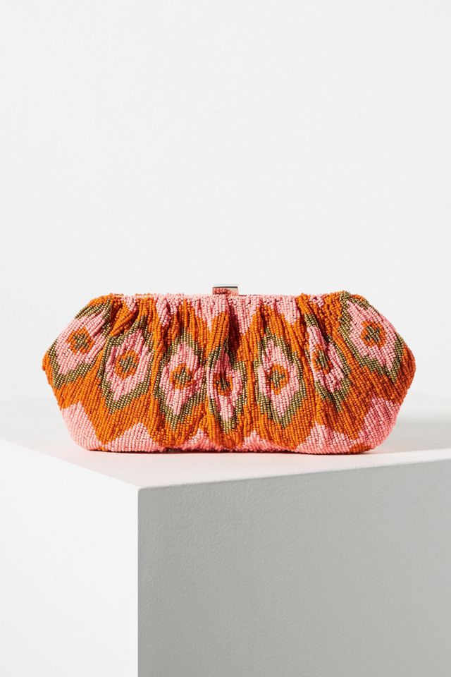 Coral Beaded Clutch | Anthropologie