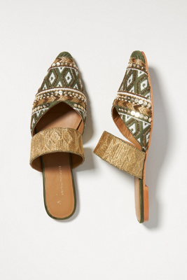 Tapestry Embroidered Mules | Anthropologie UK