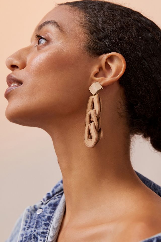 Leather Loop Drop Earrings | Anthropologie