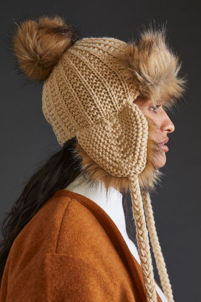 Faux Fur-Lined Trapper Hat | Anthropologie