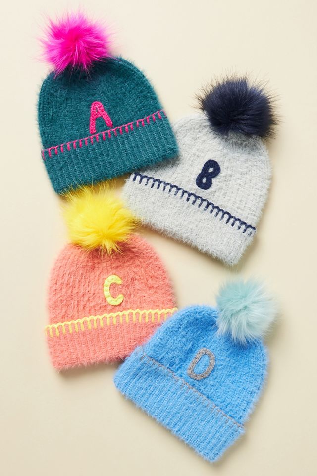 Fuzzy Monogram Kids Hat | Anthropologie