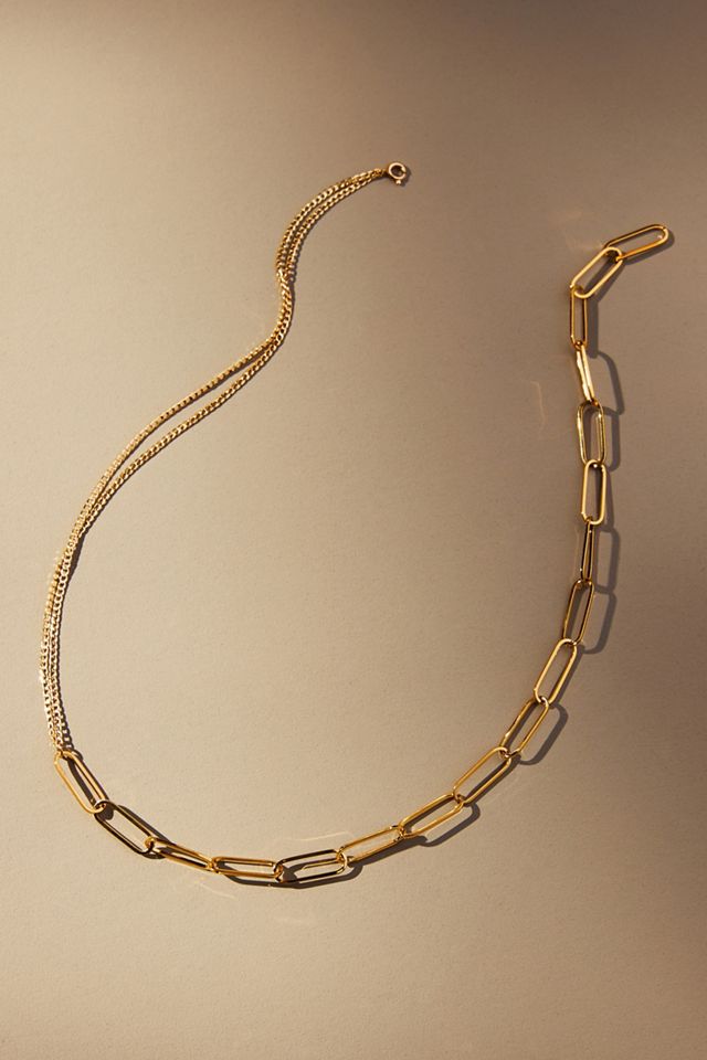 Mixed Chain Link Necklace | Anthropologie