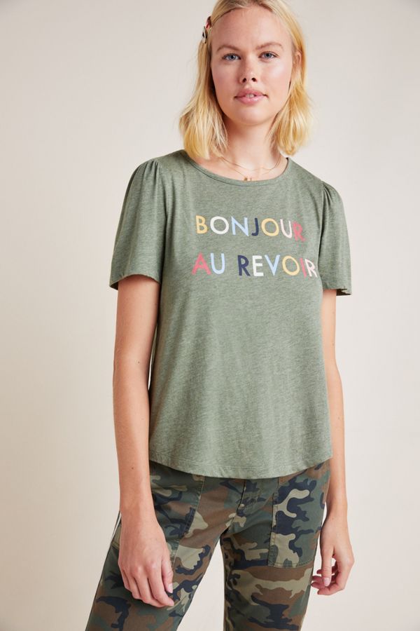 Bonjour Au Revoir Graphic Tee | Anthropologie
