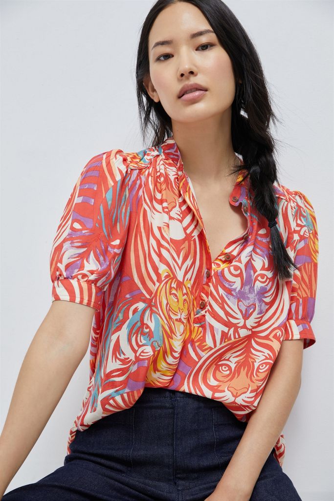 Cecilia Pettersson Dreamer Henley Blouse | Anthropologie