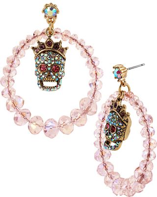 Prom Party Skull Crystal Hoop Earring Multi | Feedbeat