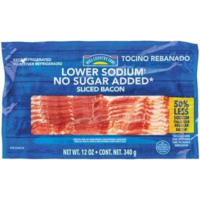 Hill Country Fare Lower Sodium No Sugar Added Sliced Bacon, 12 oz | Joe ...