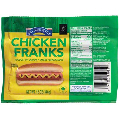 Hill Country Fare Chicken Franks Hot Dogs, 8 ct | Joe V's Smart Shop ...