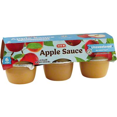 H-E-B Unsweetened Applesauce Cups, 6 ct | Joe V's Smart Shop | Low ...
