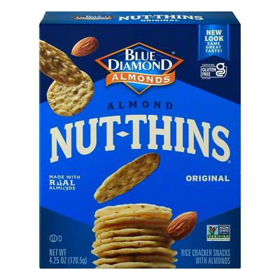 Blue Diamond Nut-Thins Almond Nut & Rice Cracker Snacks, 4.25 oz ...