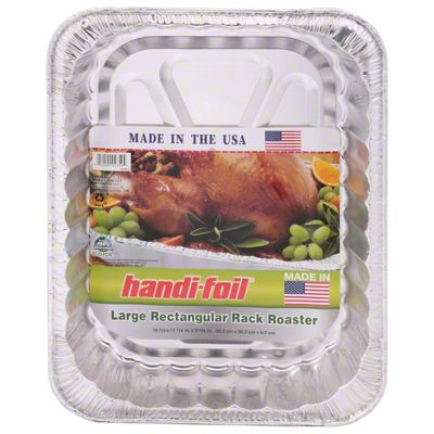 Handi-Foil Large Rectangular Rack Roaster Foil Pan, 16.6" x 11.8" x 2. ...