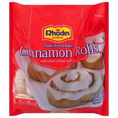 Rhodes Bake N Serv Cinnamon Rolls with Cream Cheese Frosting, 12 ct ...