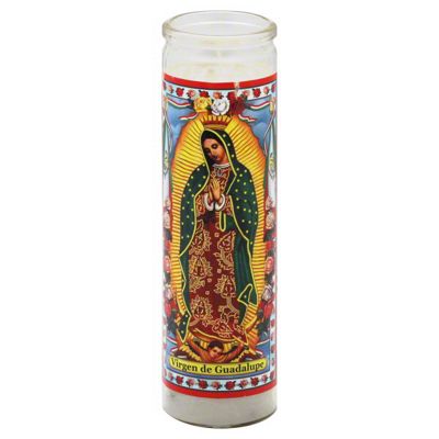 Reed Candle Virgen de Guadalupe Religious Candle – White Wax, 8.25 ...