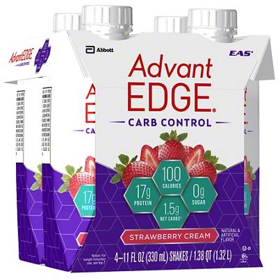 EAS AdvantEDGE Carb Control Ready-to-Drink Strawberry Cream Protein ...