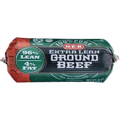H-E-B 100% Pure Extra Lean Ground Beef, 96% Lean, 1 lb | Joe V's Smart ...