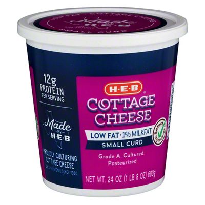 H-E-B Low Fat 1% Milkfat Small Curd Cottage Cheese, 24 oz | Central ...