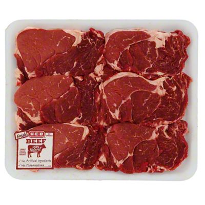 H-E-B Beef Chuck Eye Steak Thick Value Pack, USDA Select, 6-7 steaks ...