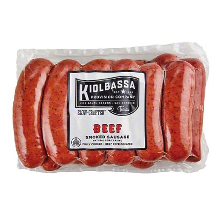 Kiolbassa Beef Smoked Sausage, 12 ct | Central Market - Really Into Food