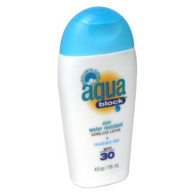 Nature's Gate Aqua Block Very Water Resistant SPF 30 Sunblock Lotion, 4 ...