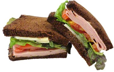 Central Market Ham & Swiss Sandwich on Dark Rye Bread, ea | Central ...