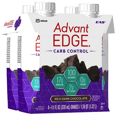 EAS AdvantEDGE Carb Control Ready-to-Drink Rich Dark Chocolate Protein ...
