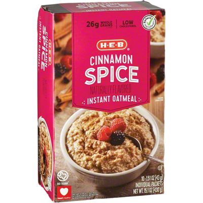 H-E-B Instant Oatmeal - Cinnamon & Spice, 10 ct | Joe V's Smart Shop ...