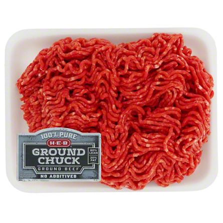 H-E-B 100% Pure Ground Beef Chuck, 80% Lean - Value Pack | Central ...