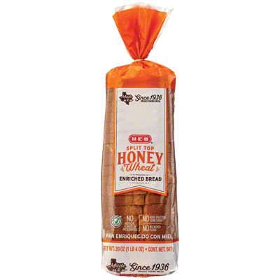 H-E-B Split Top Honey Wheat Enriched Bread, 20 oz | Central Market - Really Into Food
