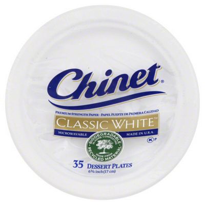 Chinet Classic White Polypropylene Dessert Plates, 6-3/4 Inch, 35 ct ...