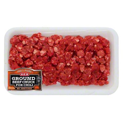 H-E-B 100% Pure Ground Beef Chuck for Chili, 80% Lean - Value Pack ...