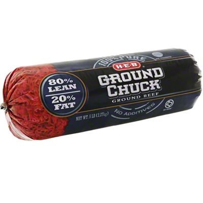 H-E-B 100% Pure Ground Beef Chuck, 80% Lean, 5 lb | Joe V's Smart Shop ...