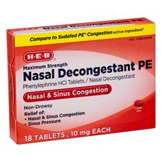 H E B Maximum Strength Nasal Decongestant PE Tablets 18 ct Joe V s Smart Shop Low Prices Quality Groceries