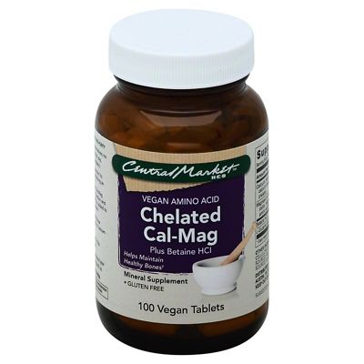 Central Market Chelated Cal-Mag Plus Betaine Vegan Amino Acid Tablets ...