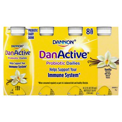 DanActive Probiotic Dailies Vanilla Dairy Drink 8 pk Bottles, 3.1 oz ...