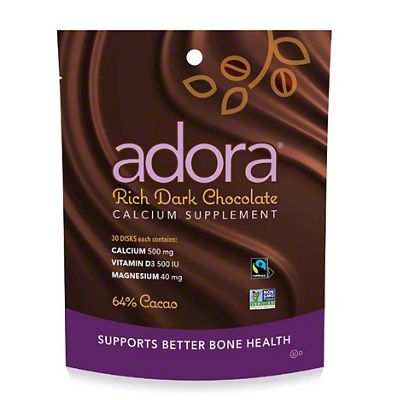 Adora Calcium 500 mg Premium Dark Chocolate Disks, 30 ct | Central ...
