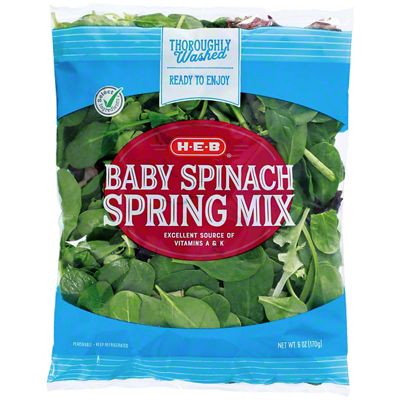 H-E-B Fresh Baby Spinach & Spring Mix, 6 oz | Joe V's Smart Shop | Low ...