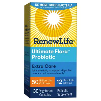 Renew Life Ultimate Flora Extra Care Probiotic Vegetarian Capsules, 30 ...