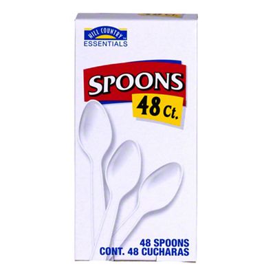 Hill Country Essentials Plastic Spoons - White, 48 ct | Joe V's Smart ...