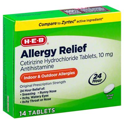 H-E-B Allergy Relief Cetirizine 24 Hour Tablets – 10 mg, 14 ct | Joe V ...