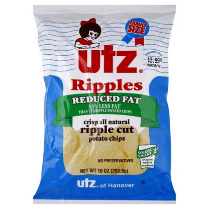 Utz Reduced Fat Ripple Cut Potato Chips Family Size, 10 oz – Central Market