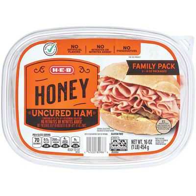 H-E-B Honey Ham Lunch Meat - Family Pack, 16 oz | Joe V's Smart Shop ...