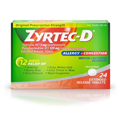 Zyrtec D 12 Hour Original Prescription Strength, 24 CT, EACH – Central ...