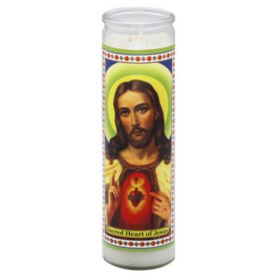 Reed Candle Sacred Heart of Jesus Religious Candle - White Wax, 8.25 ...