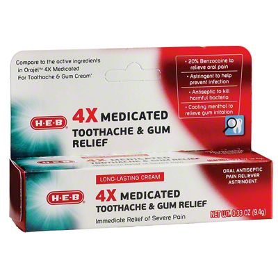 H-E-B Severe Toothache & Gum Relief Cream, 0.33 oz | Joe V's Smart Shop ...
