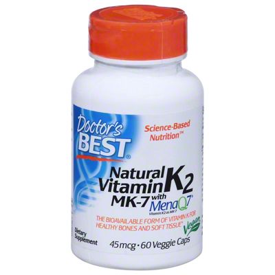Doctor's Best Natural Vitamin K2 MK-7 with MenaQ7 Veggie Caps, 60 ct ...